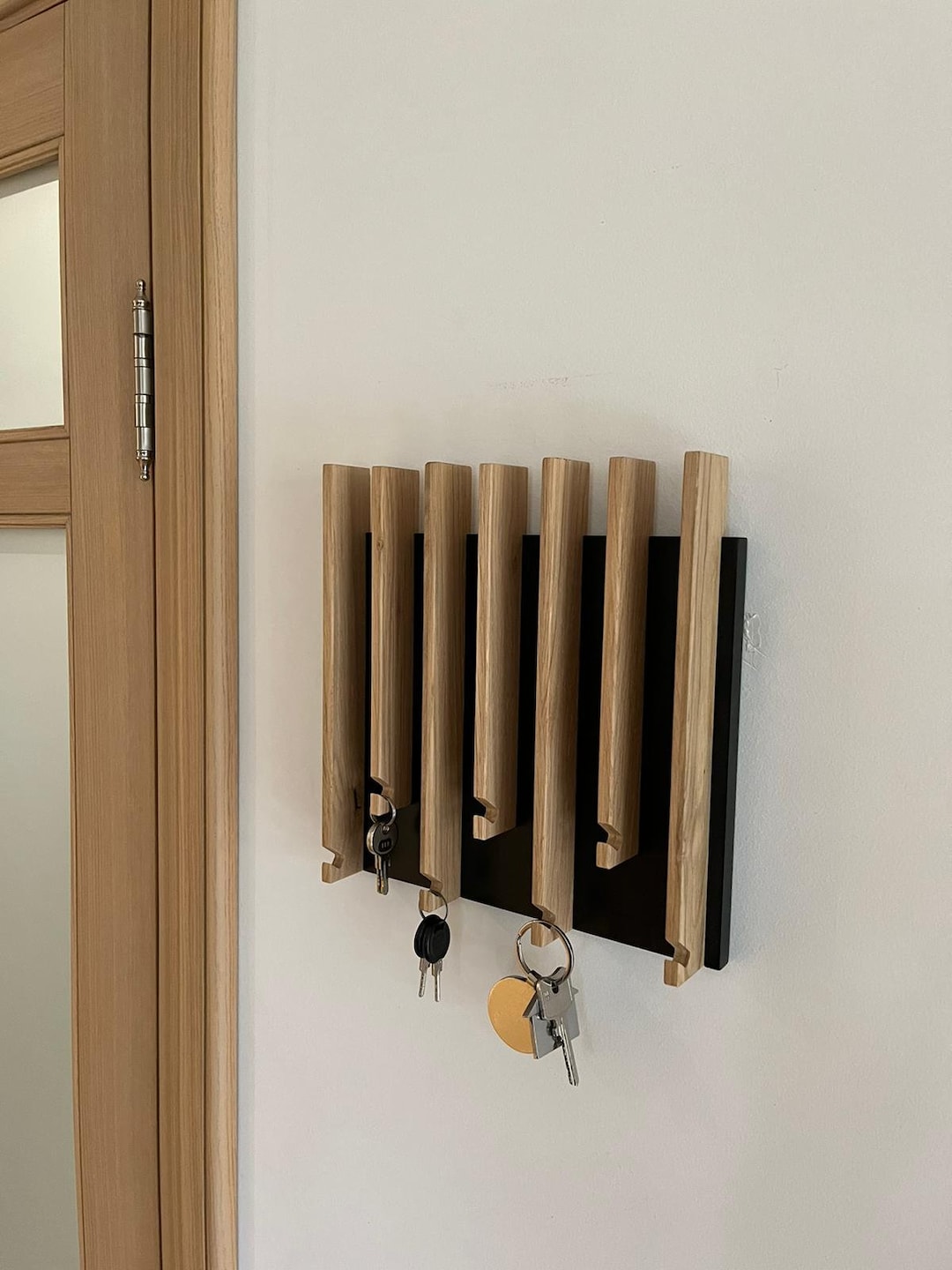 Solid Wood Modern Entryway Mail Key Organizer Modern Key Holder for ...