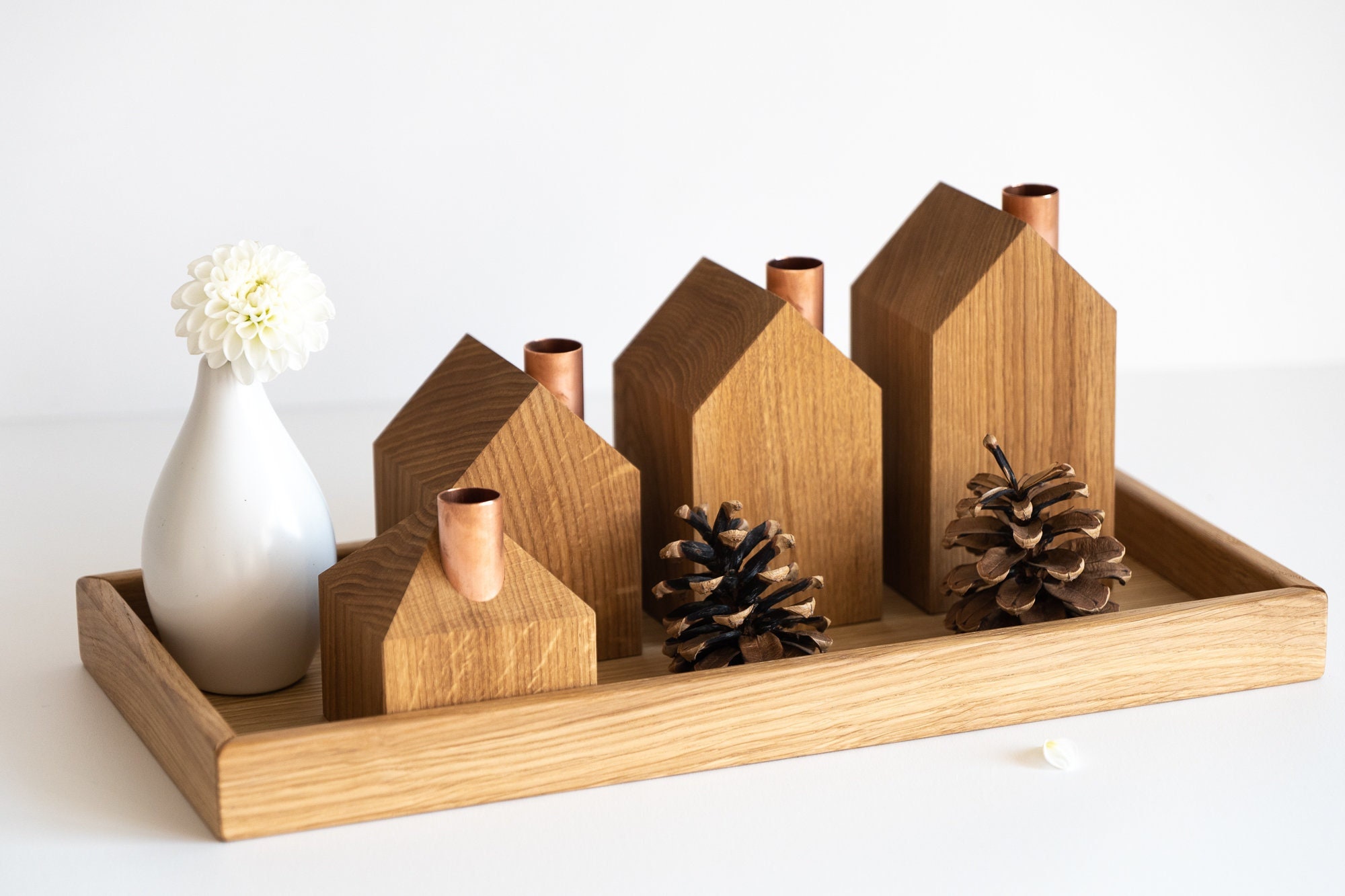Modern Rustic Style Advent Wreath Oak Wood Advent Candle - Etsy