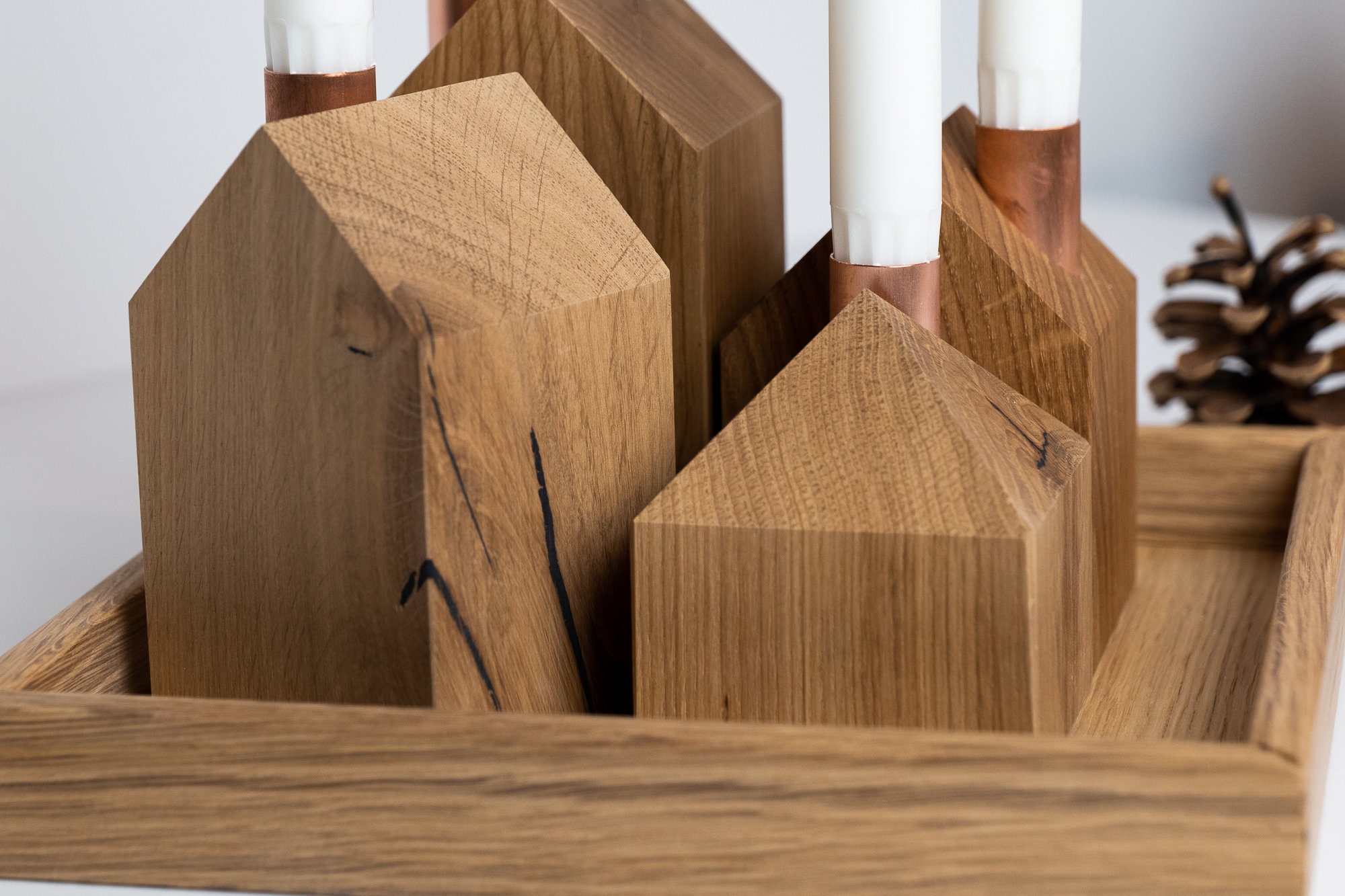 Modern Rustic Style Advent Wreath Oak Wood Advent Candle - Etsy