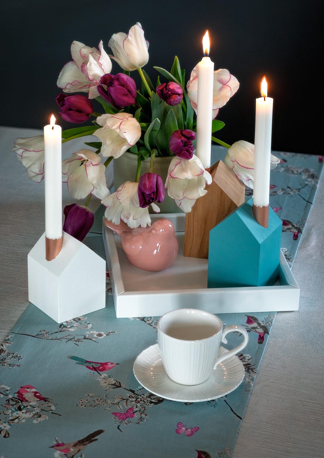 SONGBIRD Easter Decor Set Easter Design Table Runner optional Wooden ...