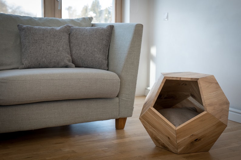 Modern Ash & Oak Cat Bed Cave: Multipurpose Side Table - Etsy UK