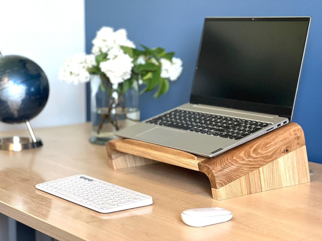 Laptop Stand Oak Wood Laptop Riser Laptop Desk MacBook Stand Desk ...