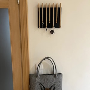 Solid Wood Modern Entryway Mail Key Organizer Modern Key Holder for ...