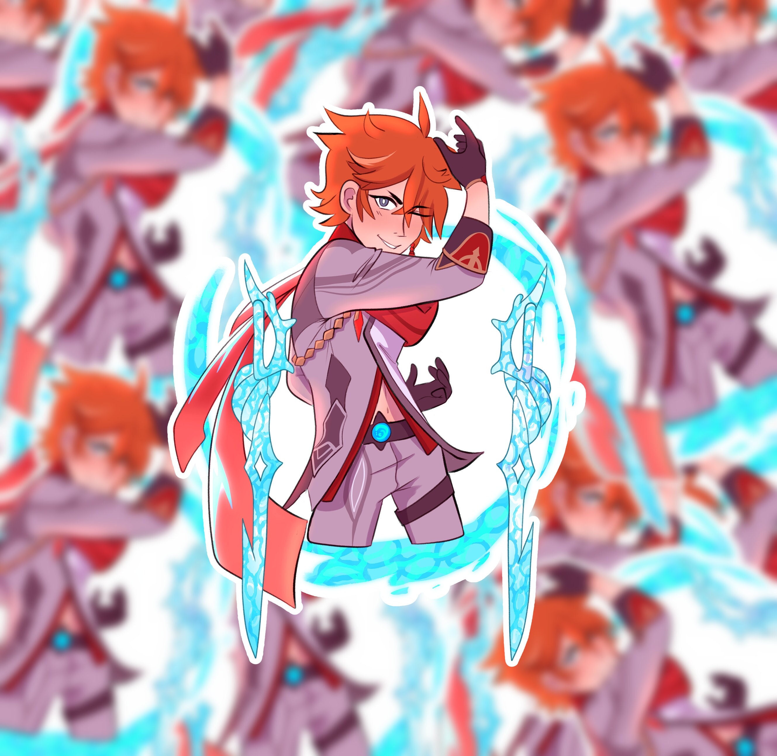 Tartaglia Childe Genshin Impact Video Game Sticker | Etsy UK