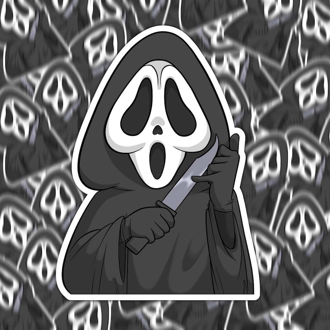 Scream Ghostface Ghost Face Call Me Bloody Glossy Laminated Sticker - Etsy