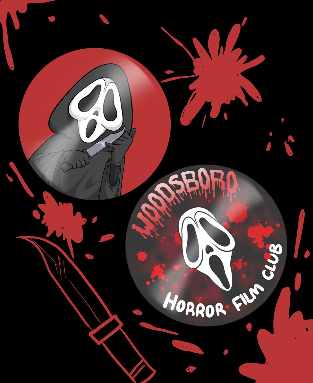 Scream Ghost Face Call Me Bloody Cute Horror Laminated Buttons - Etsy