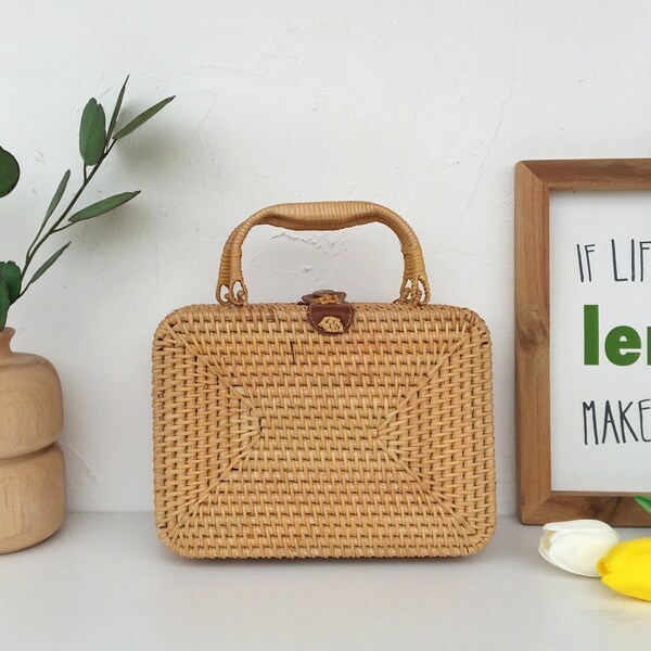 Rattan Suitcase - Etsy