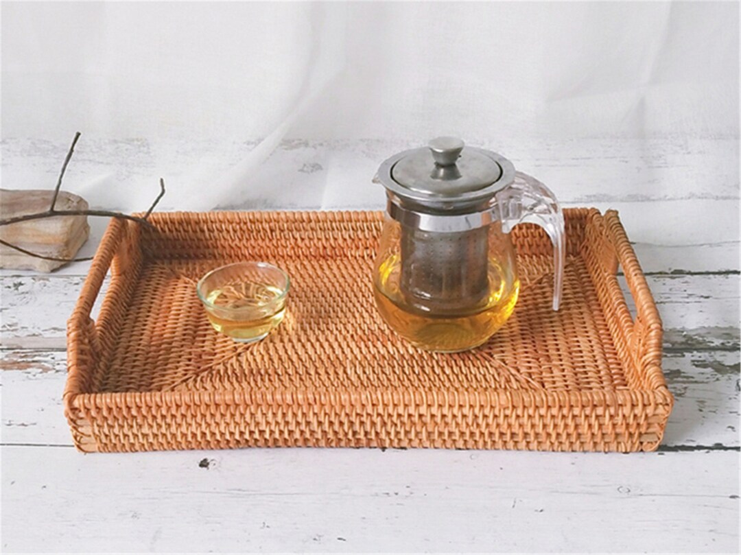 Rattan Weave Tray,square Rattan Tray,personalized Natural Handmade ...