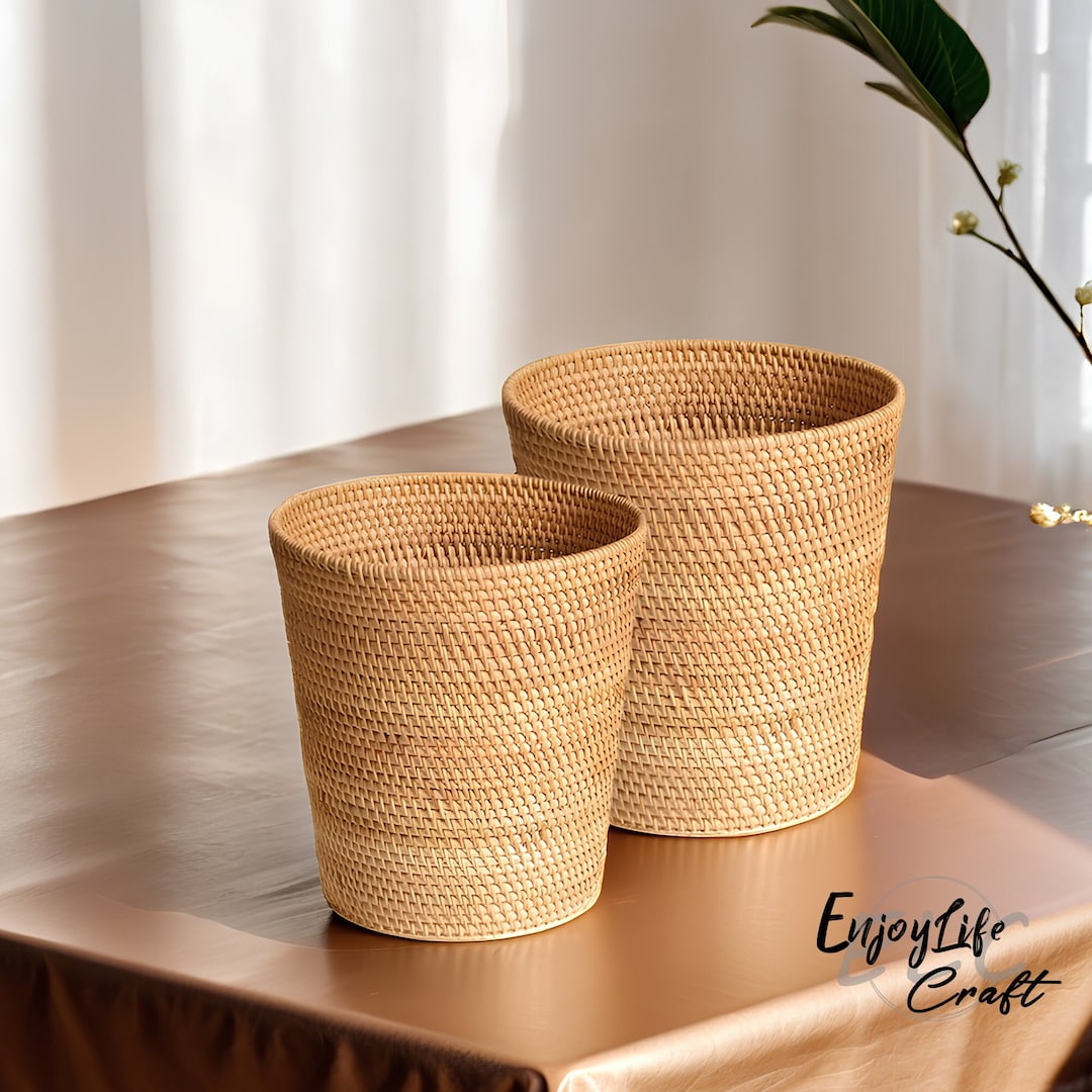 Taper Type Rattan Woven Storage Basket,rattan Storage Box,waste Paper ...