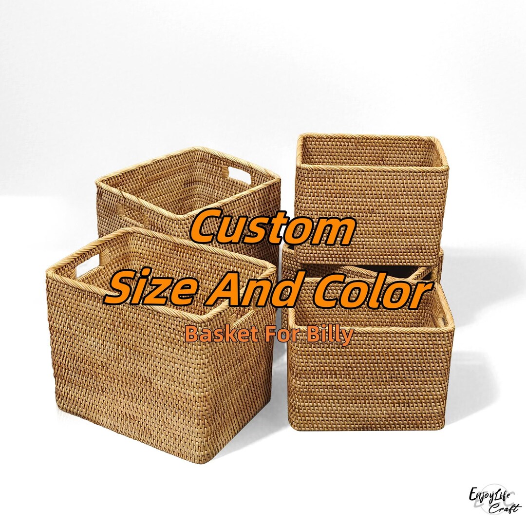 Custom Rattan Basket for IKEA Billy,handmade Woven Storage Bin, Fit ...