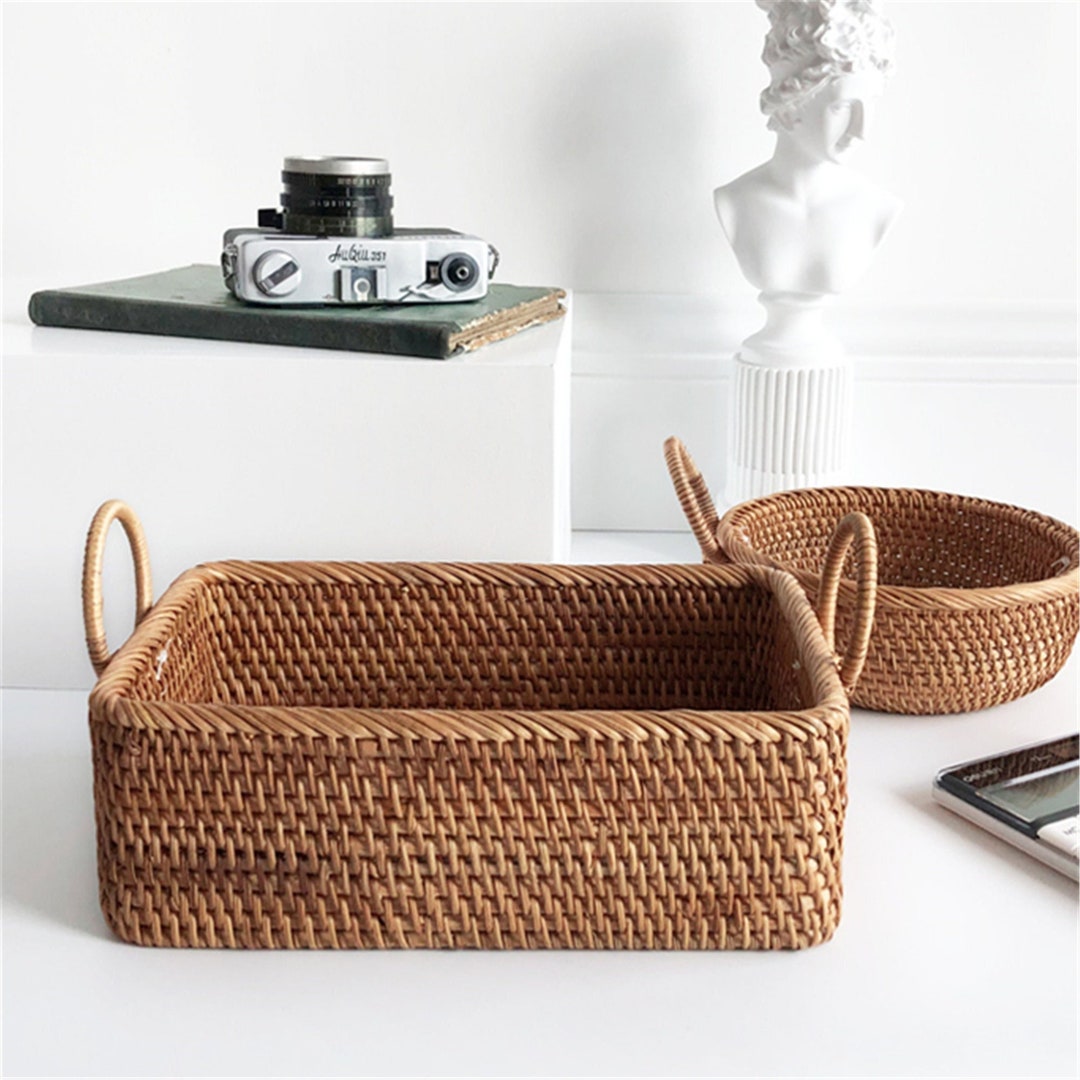 Rattan Woven Square Storage Basket,rattan Cosmetic Storage Box,custom ...