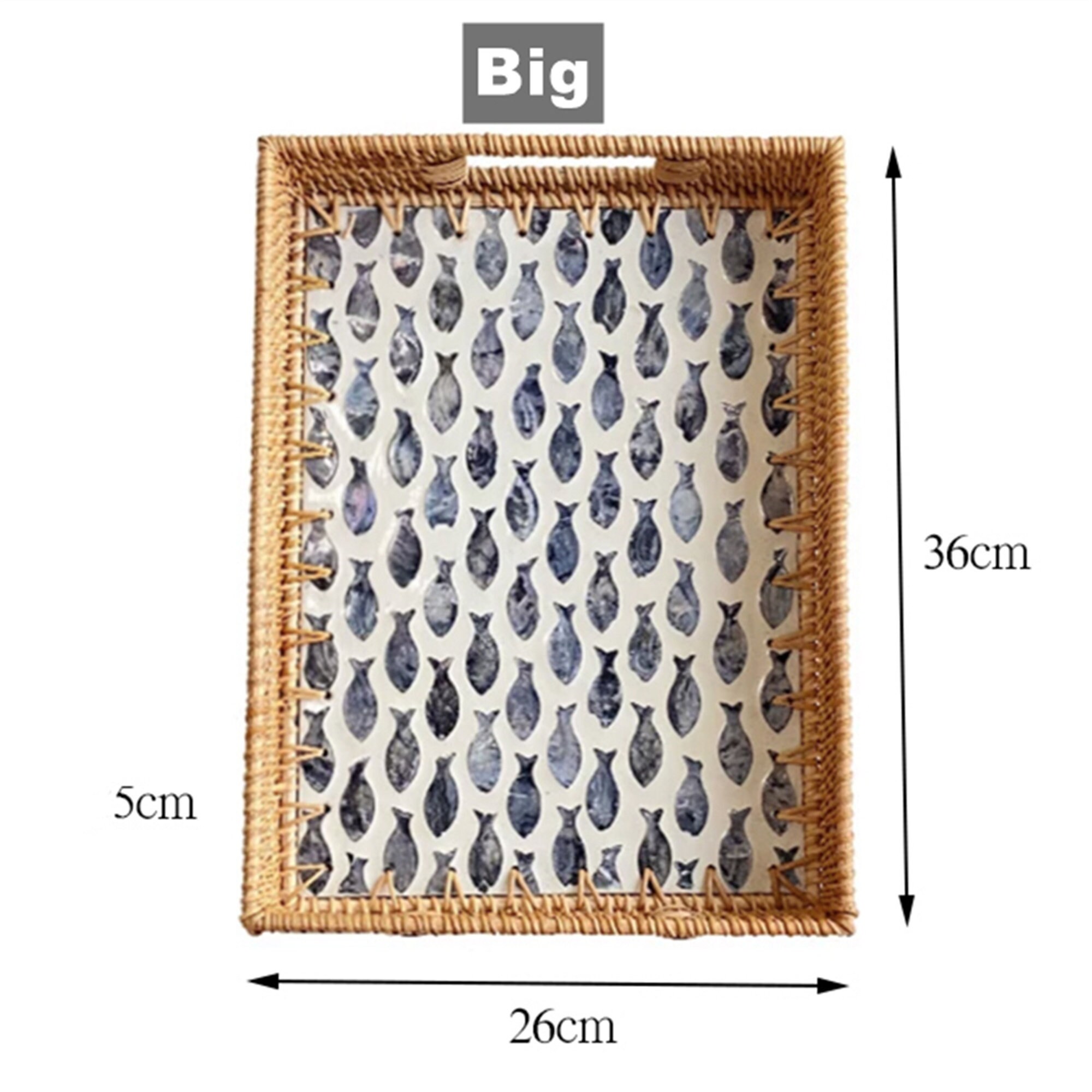 Rattan Woven Rectangle Storage Shell Fruit Plate Basketfish - Etsy