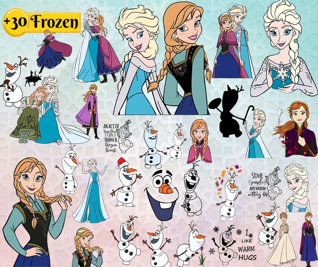 Frozen Bundle SVG, Elsa Svg, Anna Svg, Olaf Svg, Frozen Layered SVG ...