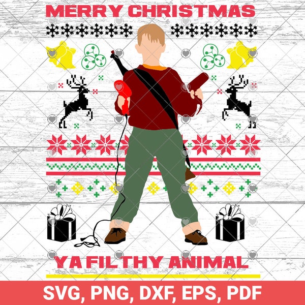 Merry Christmas Ya Filthy Animal Svg - Etsy