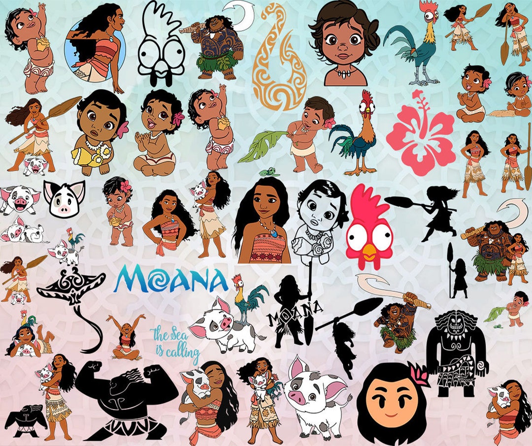 Moana SVG Bundle, LAYERED Princess Bundle, Moana SVG, Moana Cut File ...