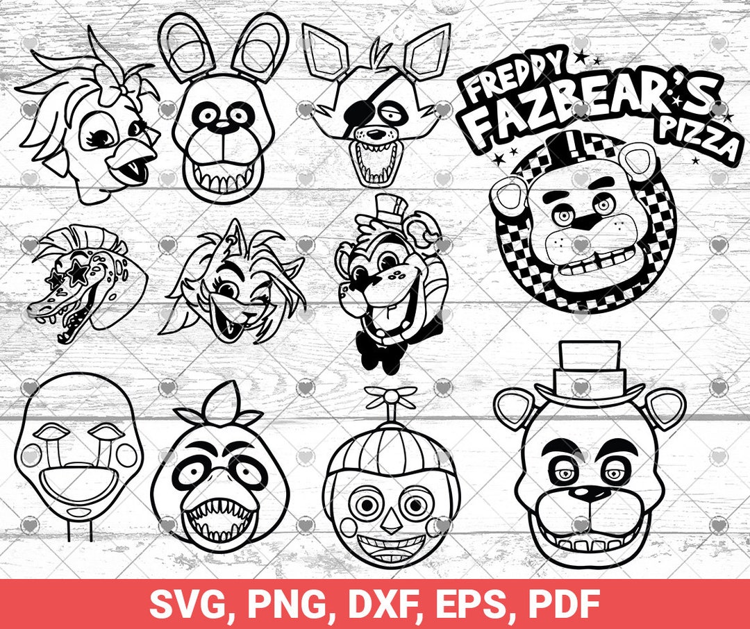 Fazbear's Pizza SVG, Fnaf Svg Bundle, Five Nights Freddy Faces Svg ...