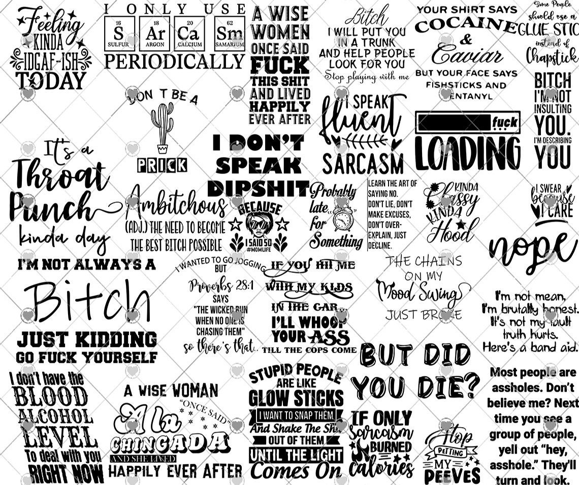 Sarcastic Svg Bundle Funny Quotes Svg Cut File Sarcastic Etsy Australia