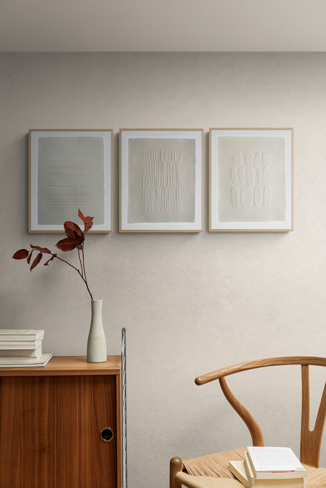 STOCKED I Minimalist Embossed Art Print, Original Art, Embossed Paper ...