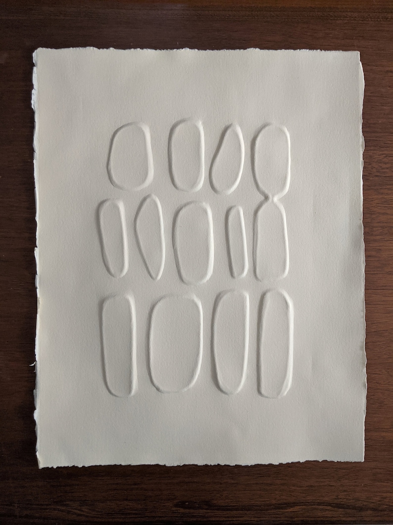 STOCKED I Minimalist Embossed Art Print, Original Art, Embossed Paper ...