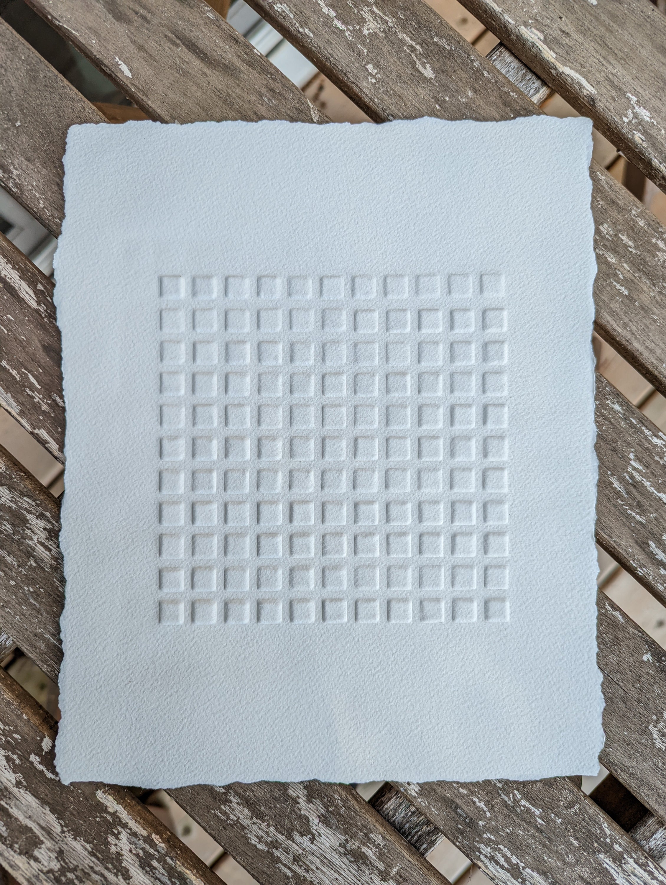 STOCKED I Minimalist Embossed Art Print, Original Art, Grid 1 - Etsy