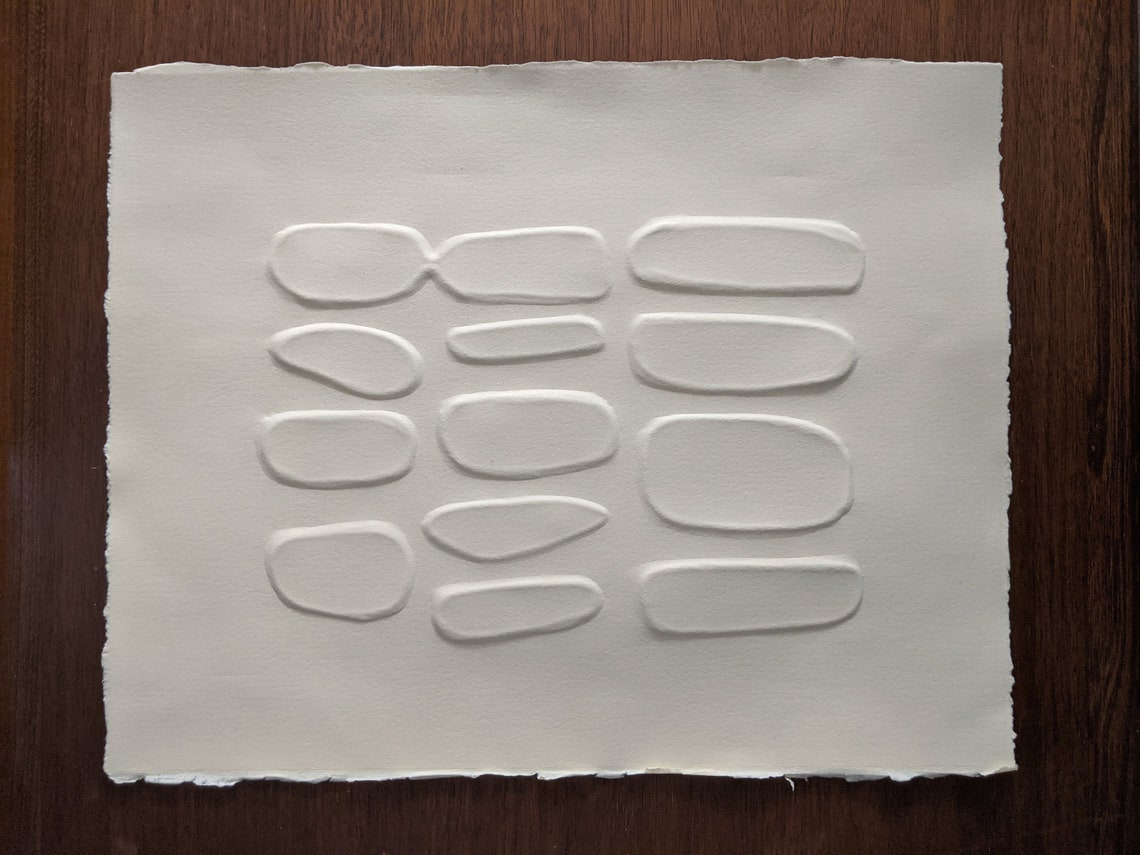 STOCKED I Minimalist Embossed Art Print, Original Art, Embossed Paper ...