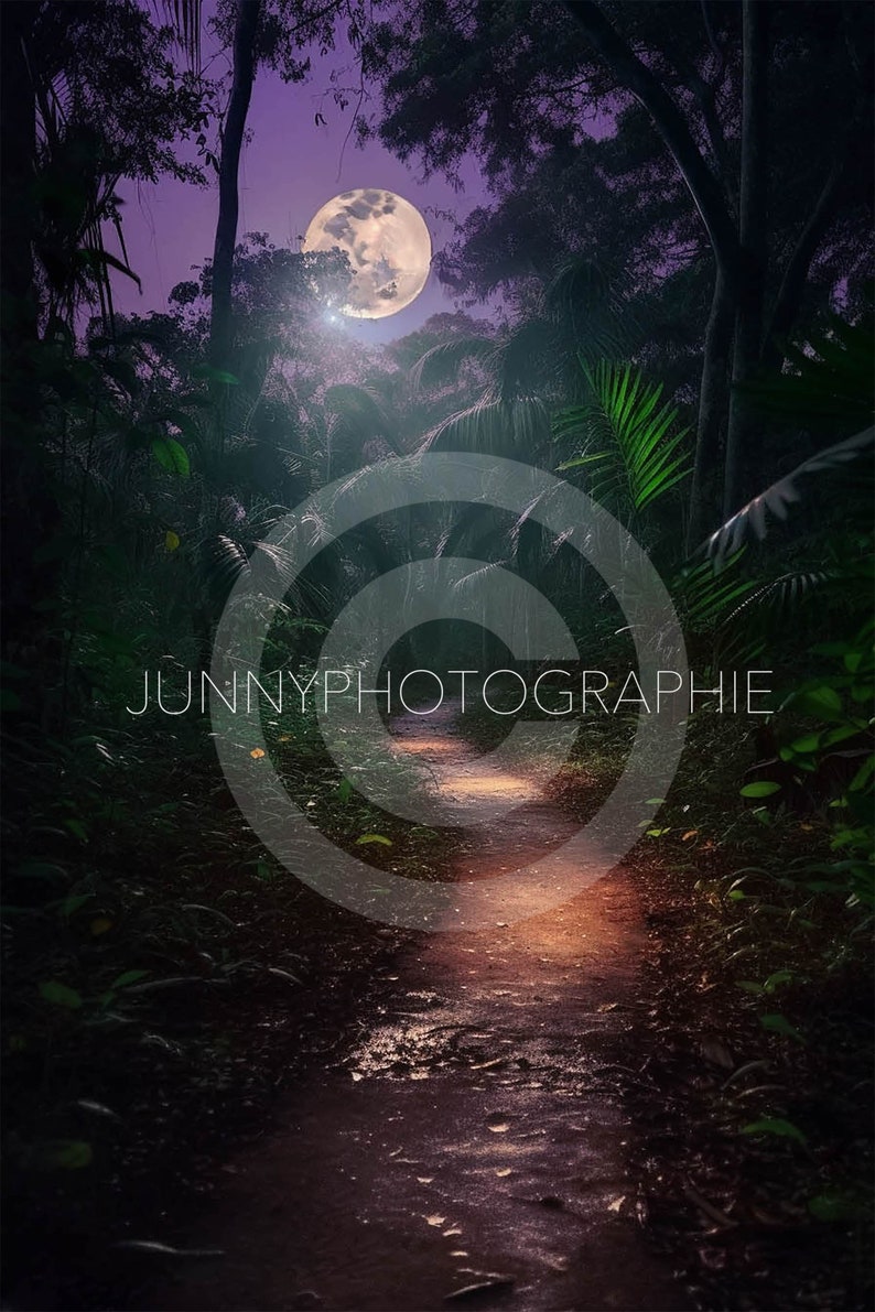 12 Enchanted Tropical Forest Digital Background for Photoshop ...