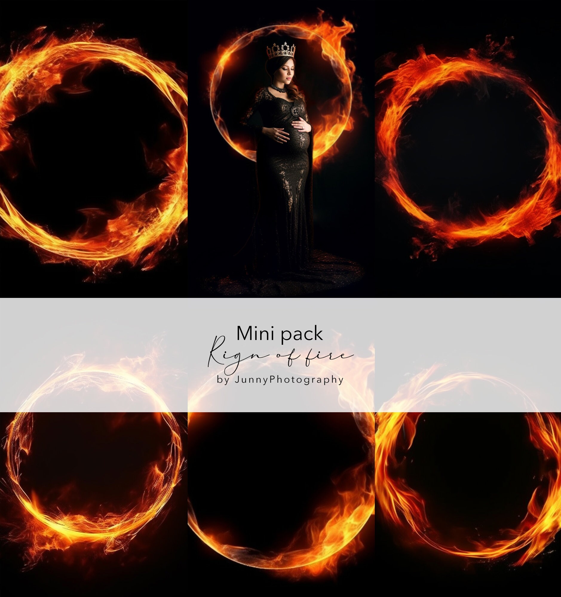 5 Rings of Fire Overlay for Photoshop, Photography Background, Fine Art ...