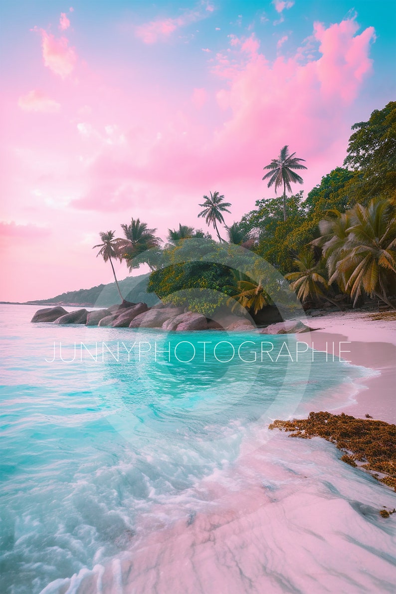 12 Tropical Beaches Digital Background for Photoshop, Photography ...