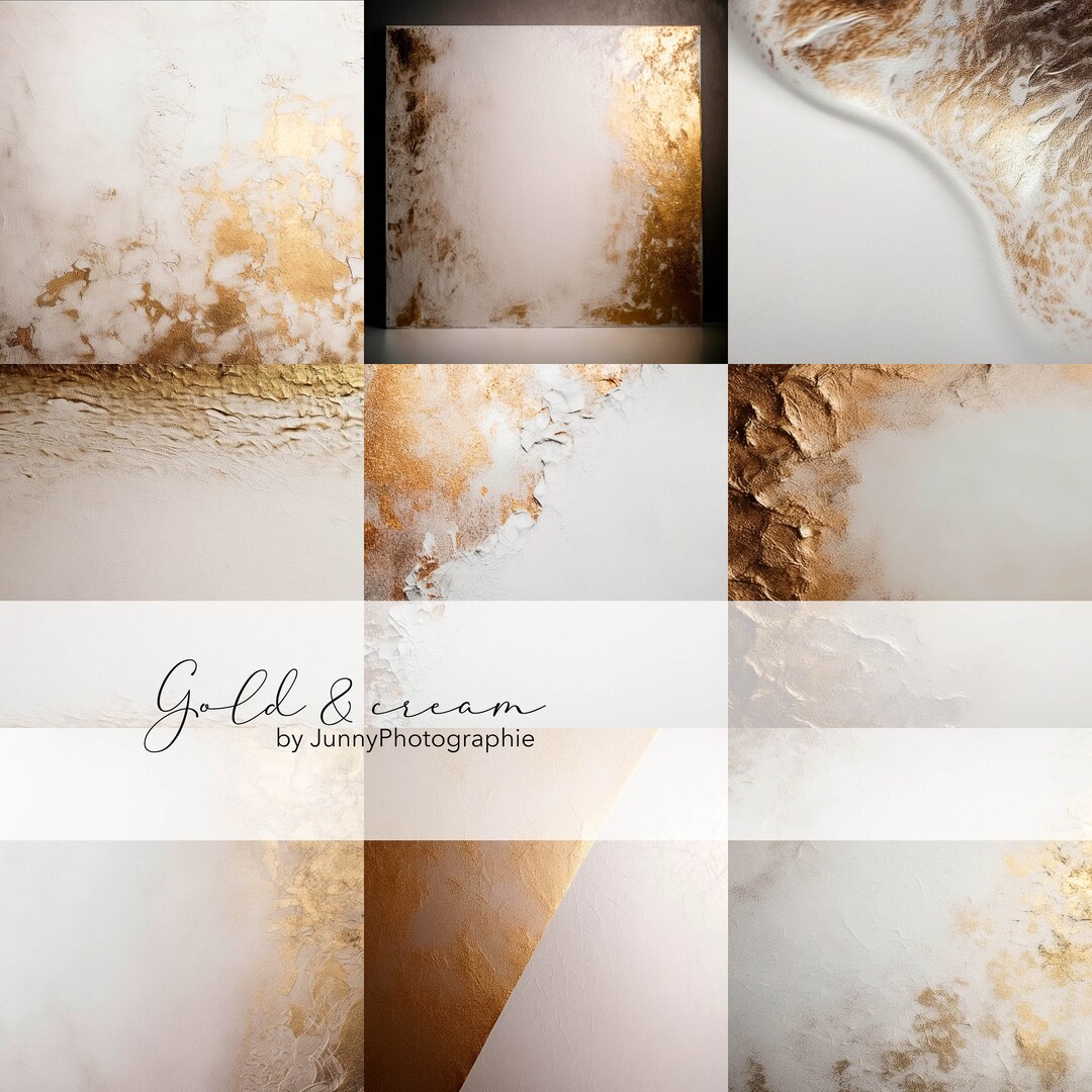 9 Gold and Cream Overlay for Photoshop, Photography Background, Fine ...