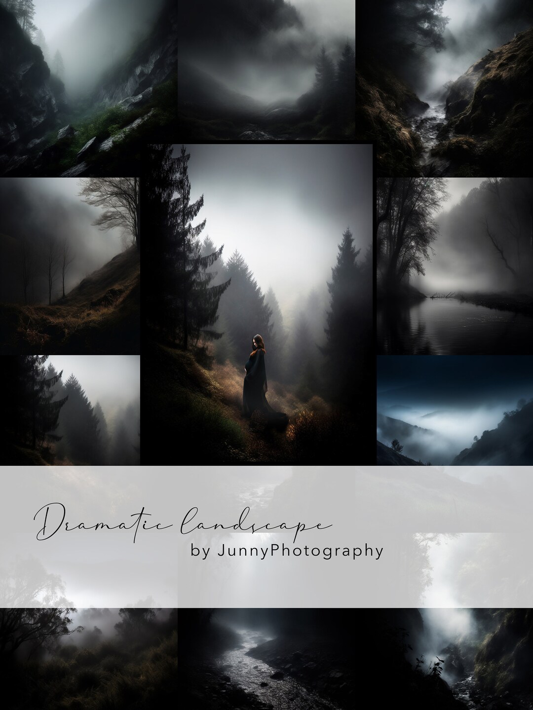 12 Dramatic Landscape Digital Background for Photoshop, Photography ...
