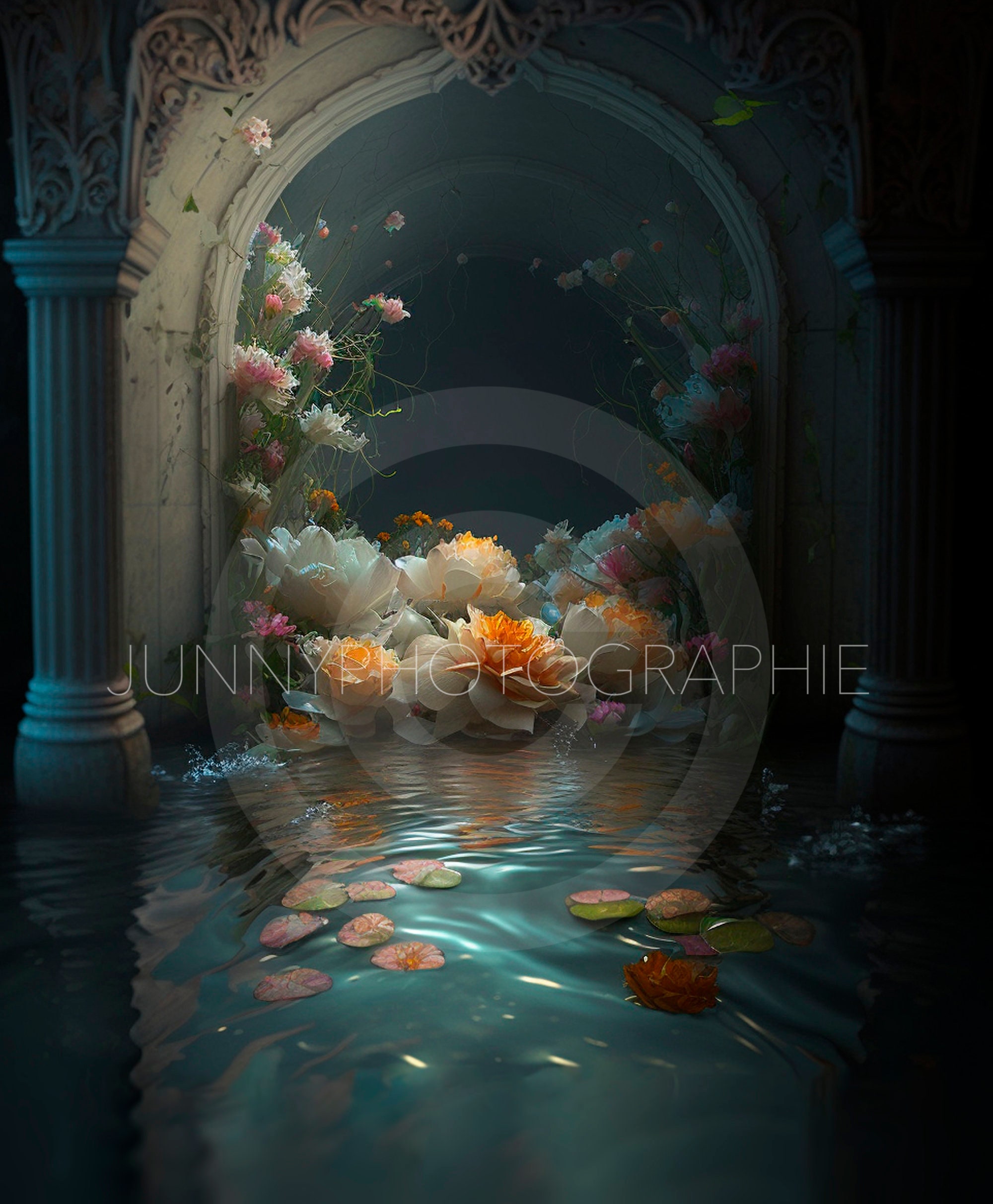 12 Floral Arch Digital Background for Photoshop, Photography Background ...