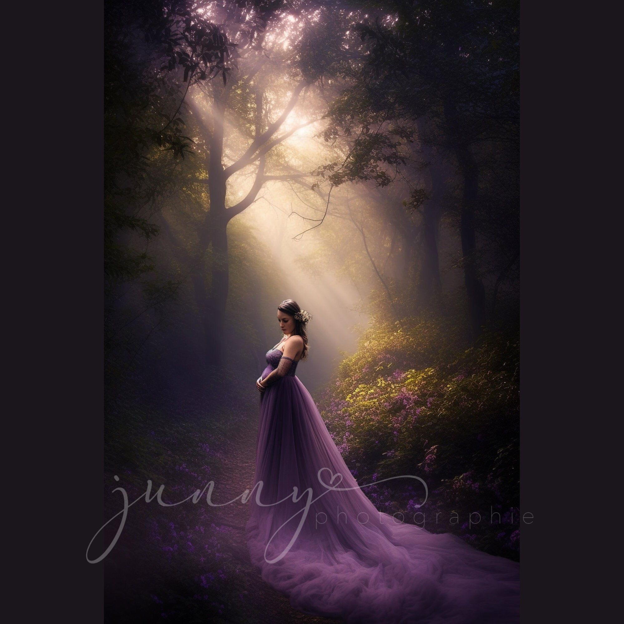 12 Purple Enchanted Forest Digital Background for Photoshop ...