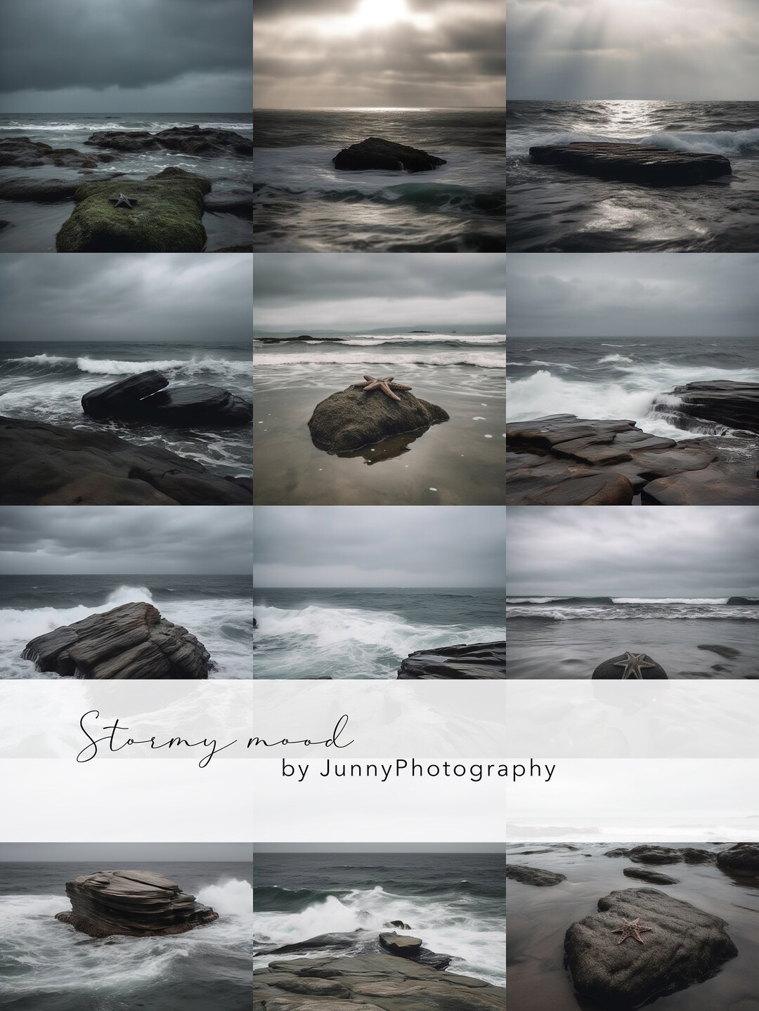 12 Stormy Moody Sea Digital Background for Photoshop, Fine Art Texture ...