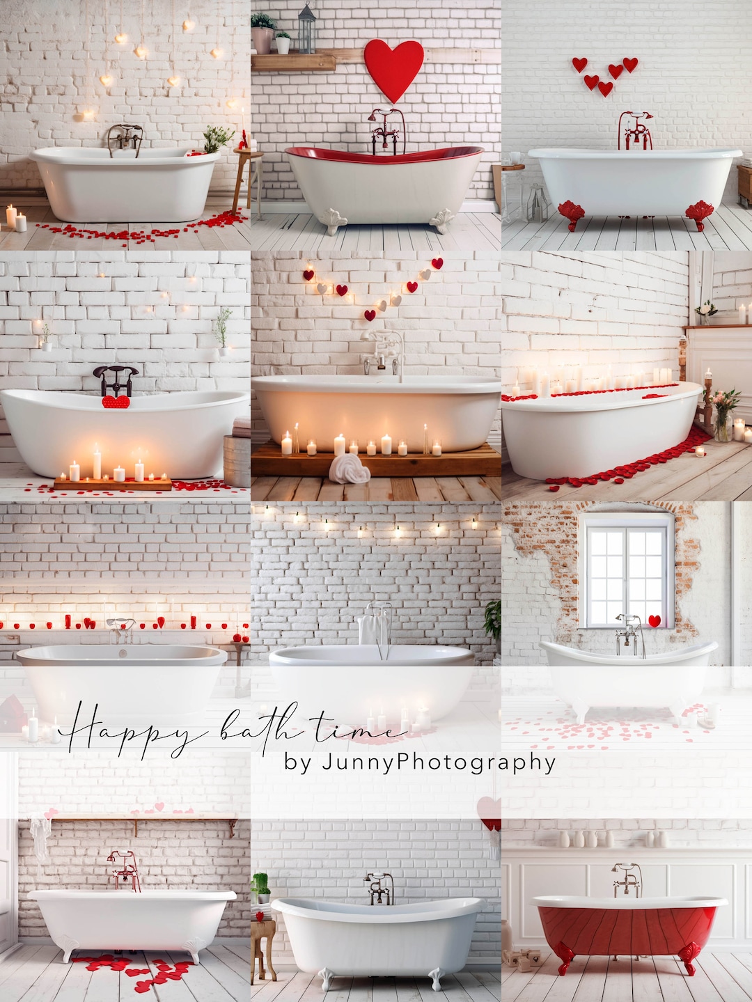 12 Floral Bath Digital Background for Photoshop, Photography Background ...