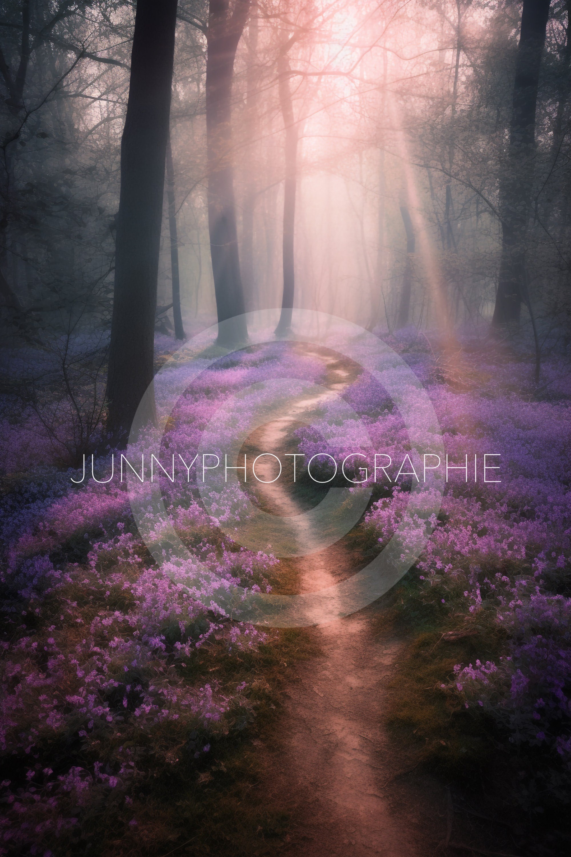 12 Purple Enchanted Forest Digital Background for Photoshop ...