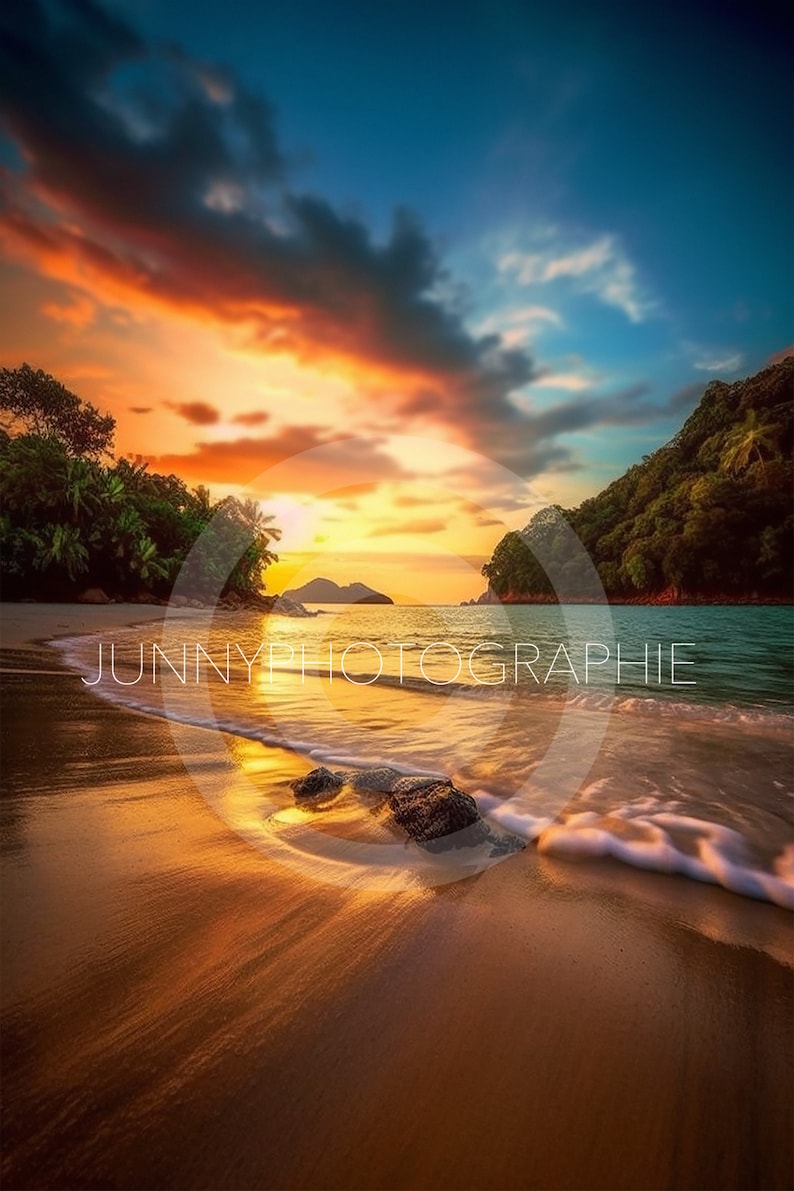 12 Tropical Beaches Digital Background for Photoshop, Photography ...