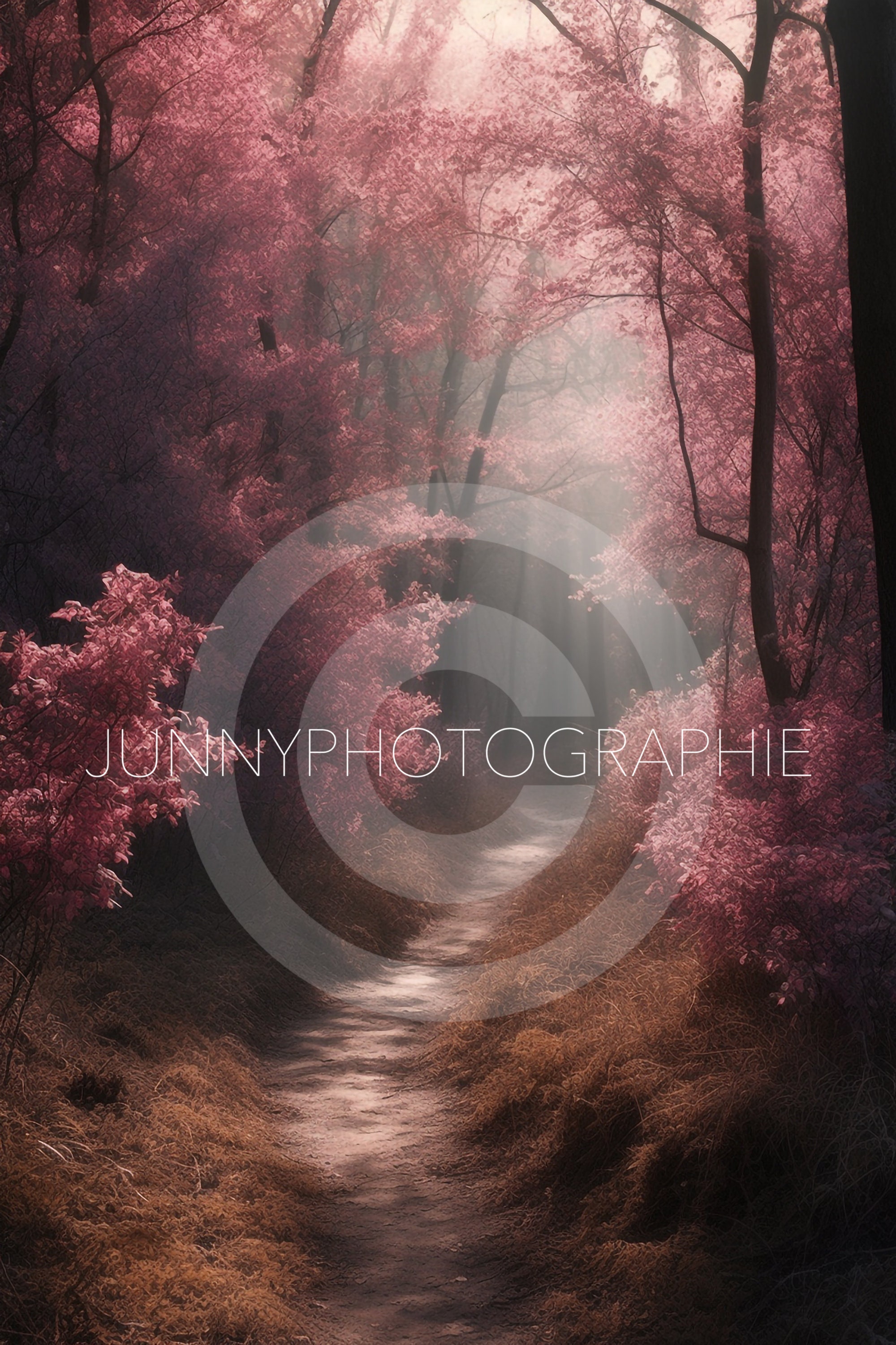 12 Pink Enchanted Forest Digital Background for Photoshop, Photography ...