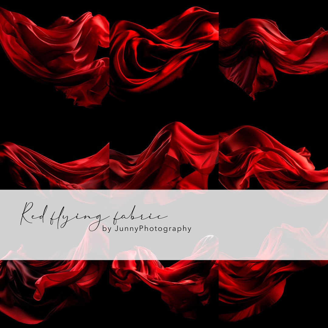 9 Red Flying Fabric for Photoshop, Photography Background, Fine Art ...