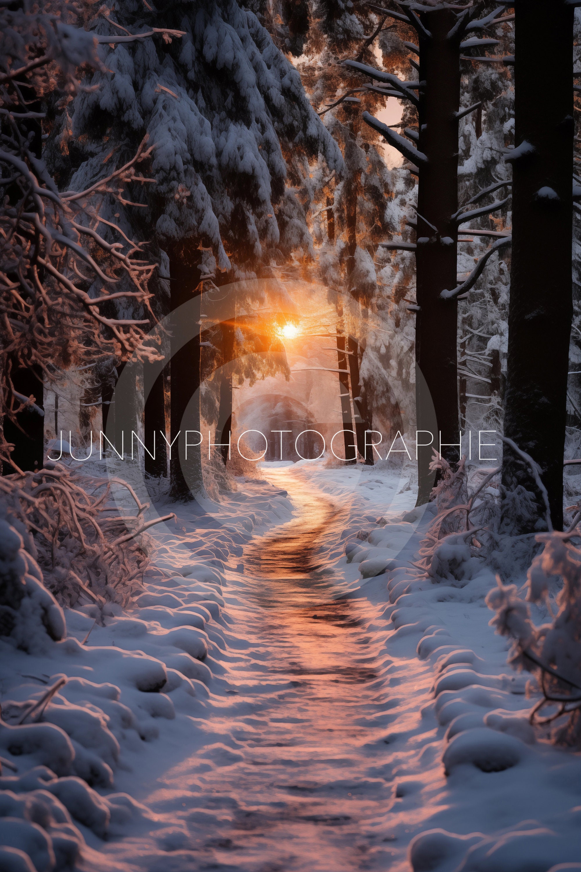 6 Digital Background of Fir Forest Scene for Photoshop, Photography ...