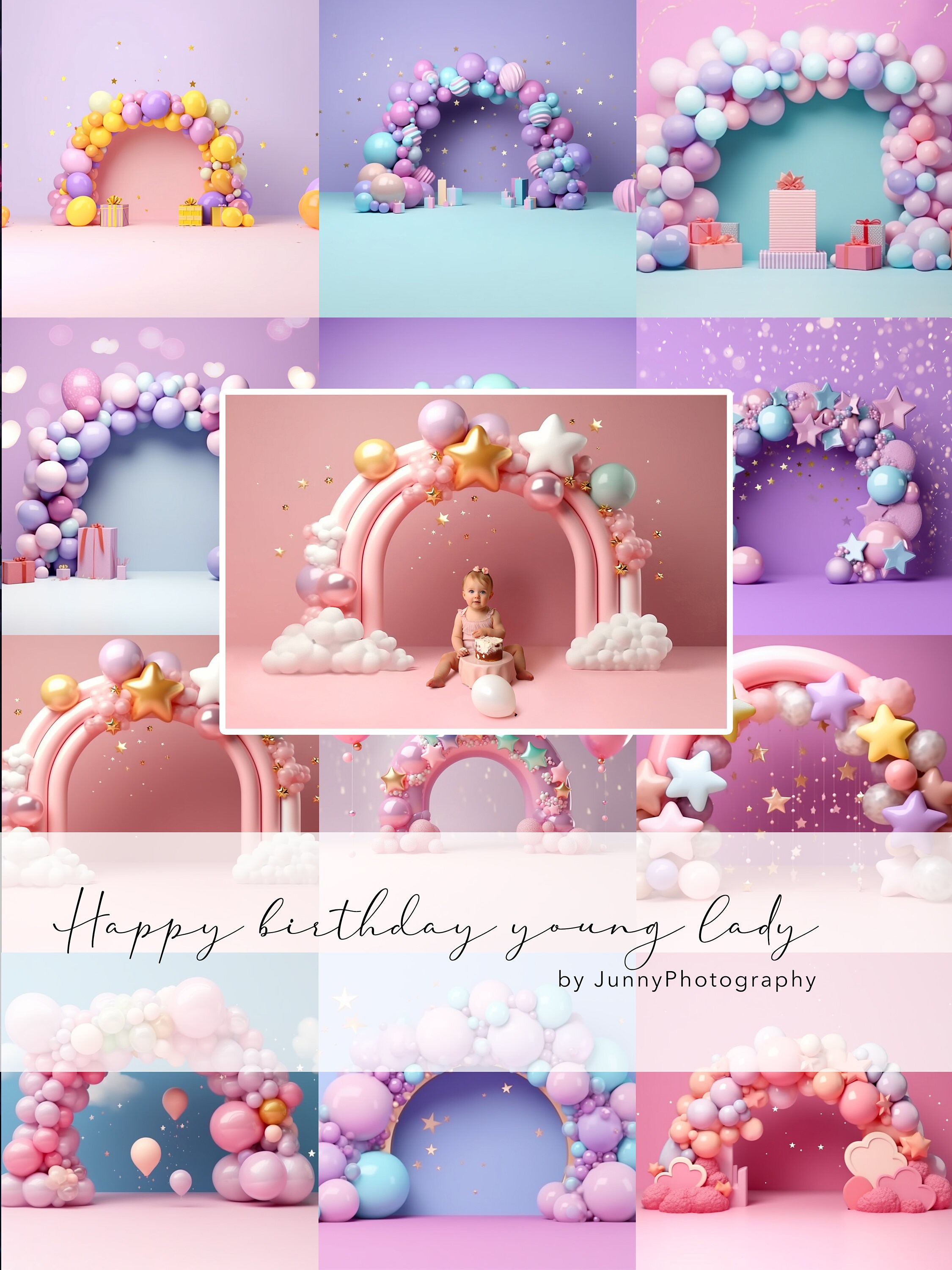 12 Girly Smash Cake Digital Background for Photoshop, Fine Art Texture ...