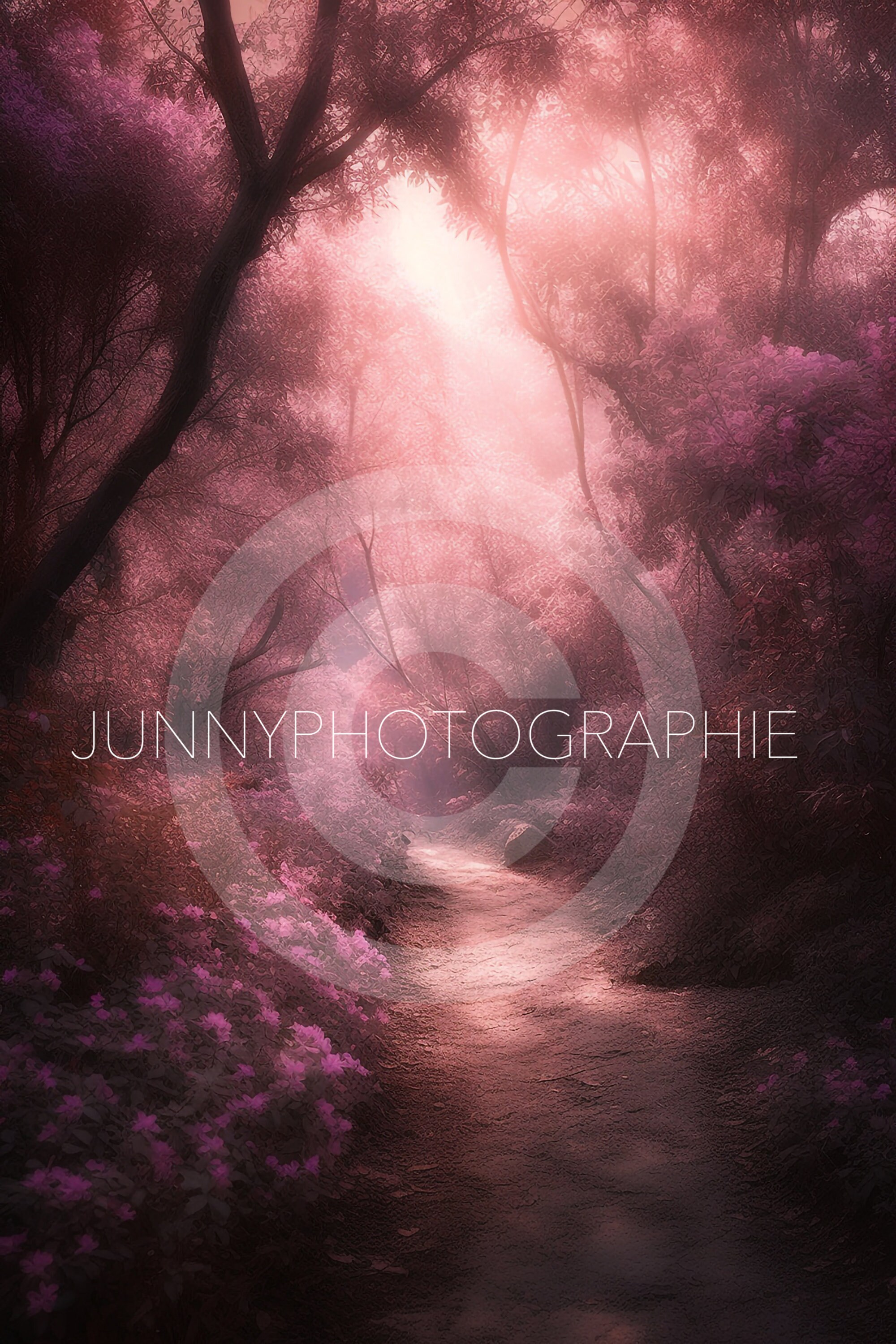 12 Pink Enchanted Forest Digital Background for Photoshop, Photography ...
