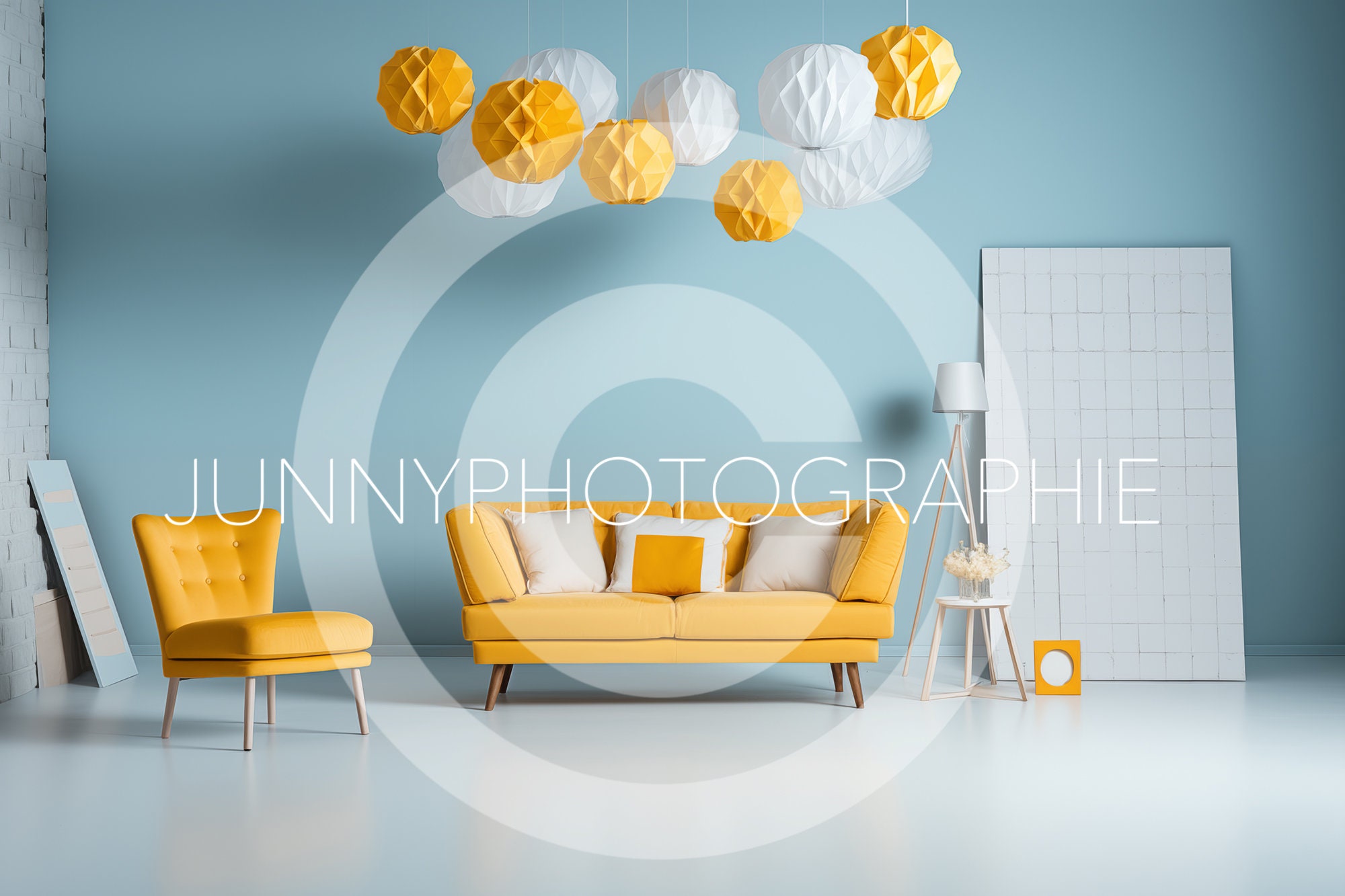 5 Yellow Retro Digital Background for Photoshop, Photography Background ...