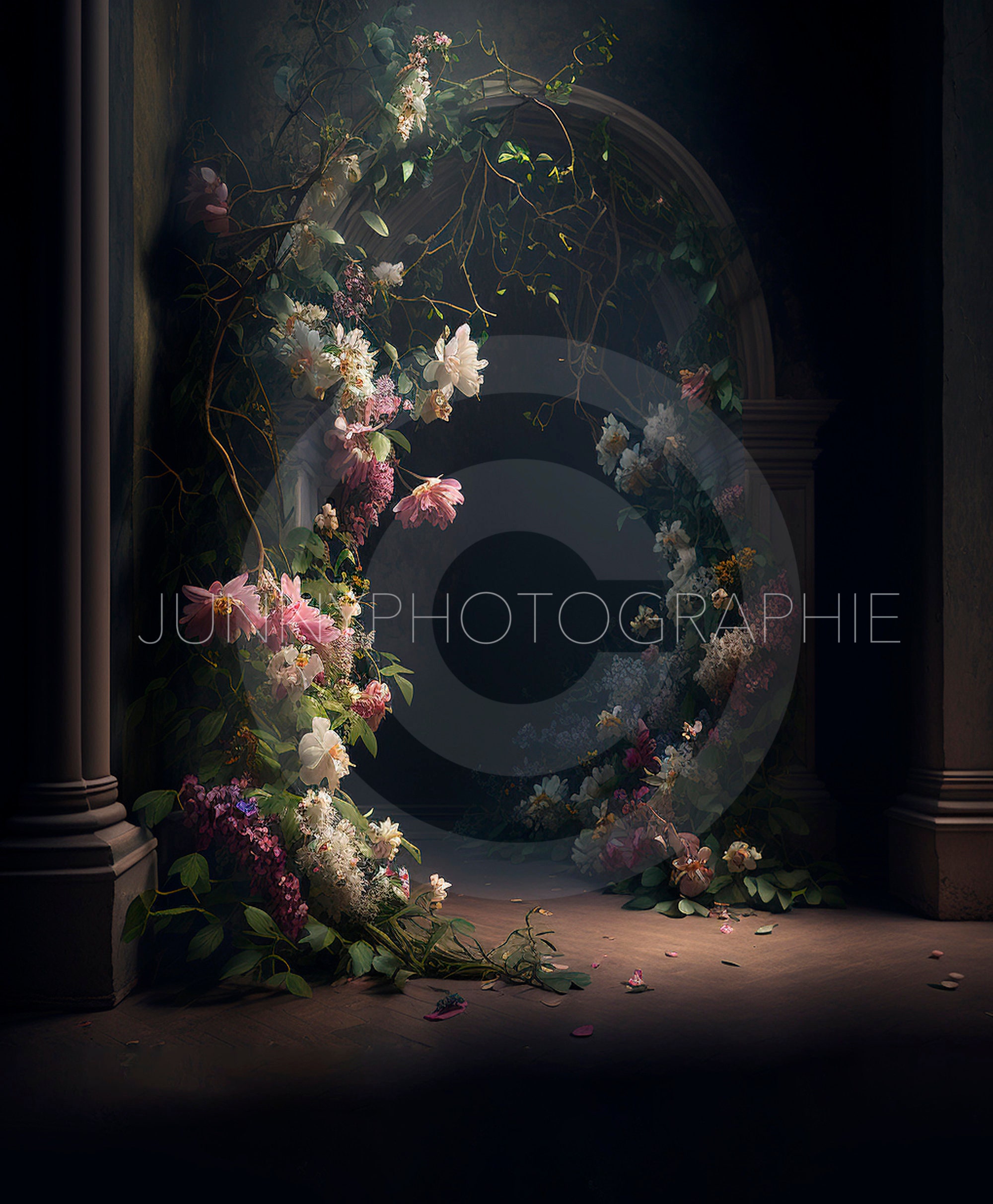 12 Floral Arch Digital Background for Photoshop, Photography Background ...