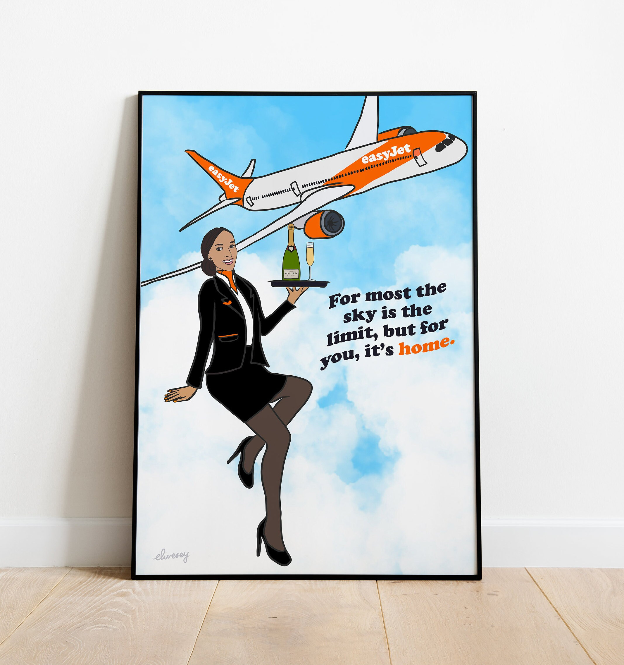 Personalised Custom Cabin Crew Portrait Print - Any Airline - New Job ...