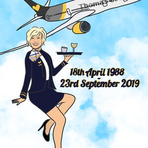 Personalised Custom Cabin Crew Portrait Print - Any Airline - New Job ...