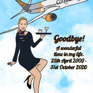Personalised Custom Cabin Crew Portrait Print - Any Airline - New Job ...