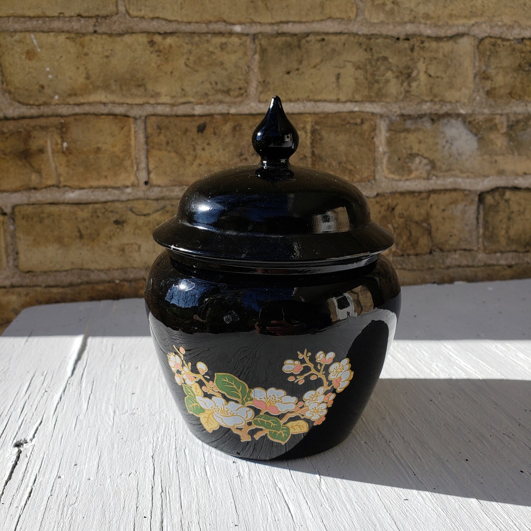 Avon Black Ginger Jar - Etsy