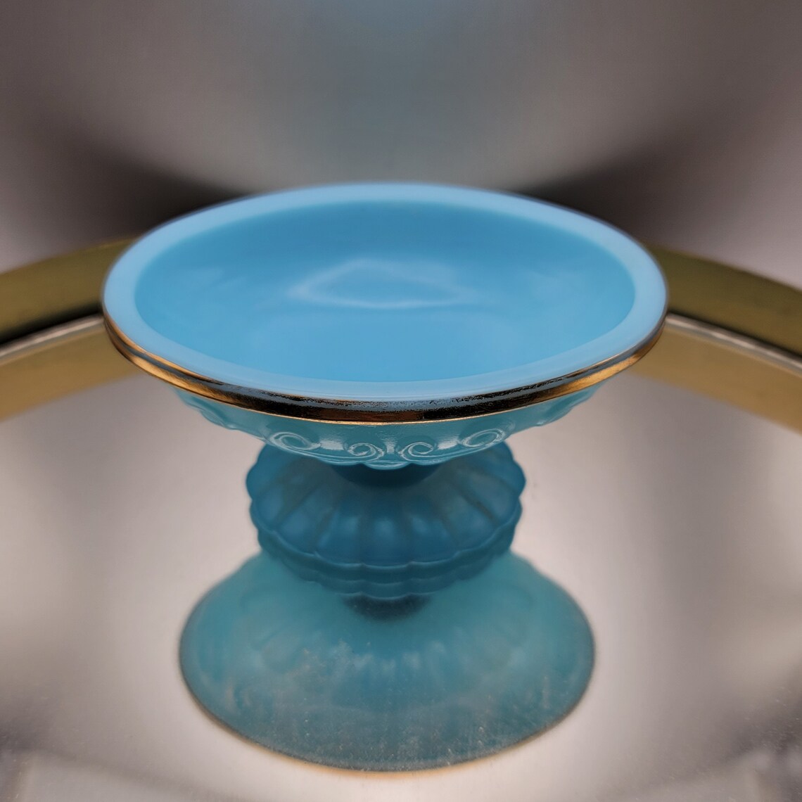 Avon Blue Glass Pedestal Soap Dish - Etsy