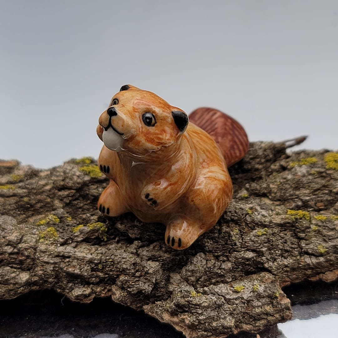 Miniature Porcelain Beaver - Etsy