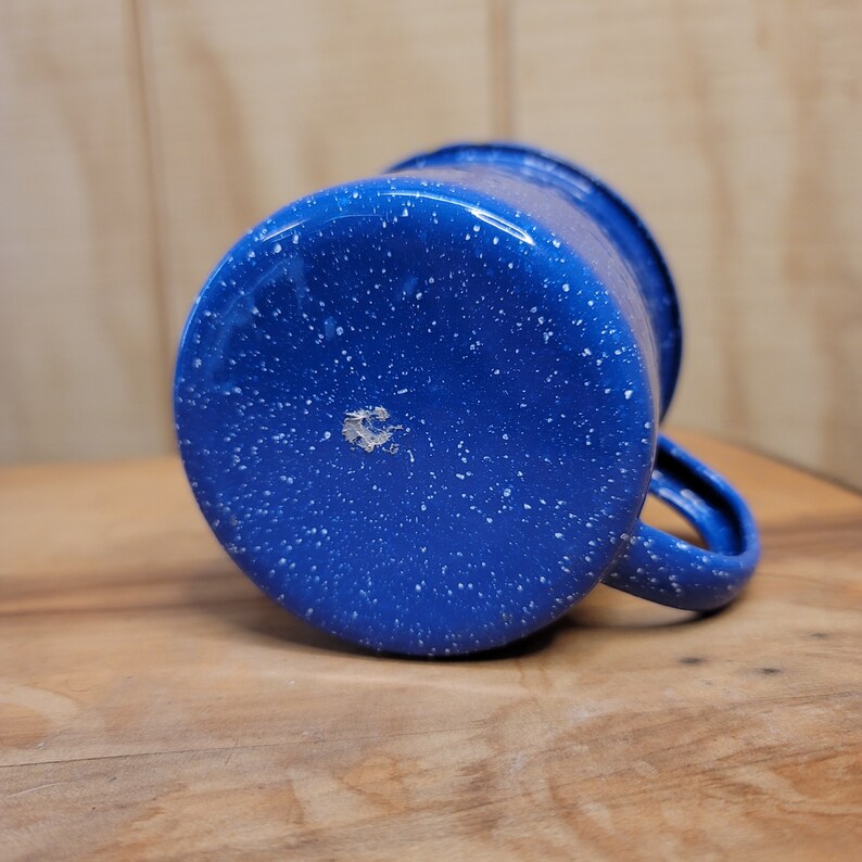 Blue Enamelware Mug - Etsy